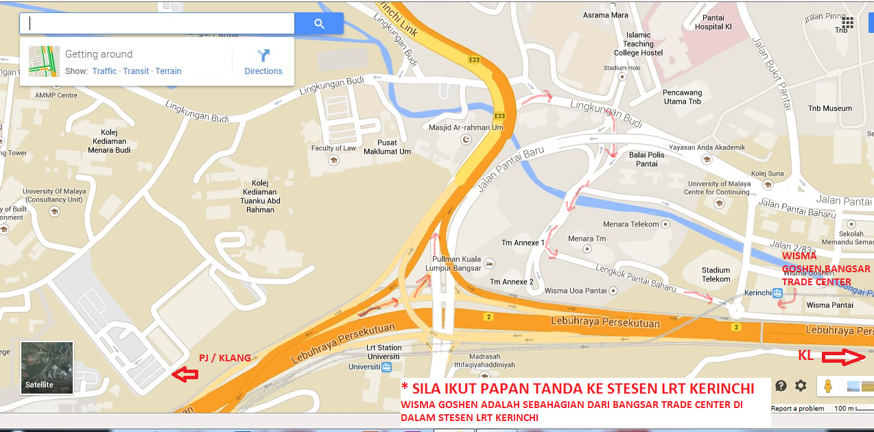 ROADMAP KE WISMA GOSHEN, PLAZA PANTAI, BANGSAR TRADE CENTER, KL. (DALAM ...